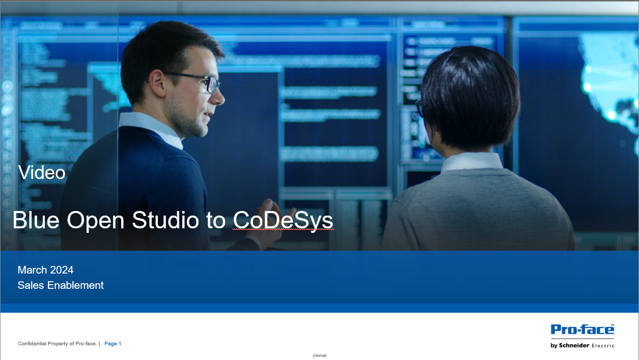 Demo - Blue Open Studio to CODESYS | Pro-face中文官网 | 全球人机界面专家