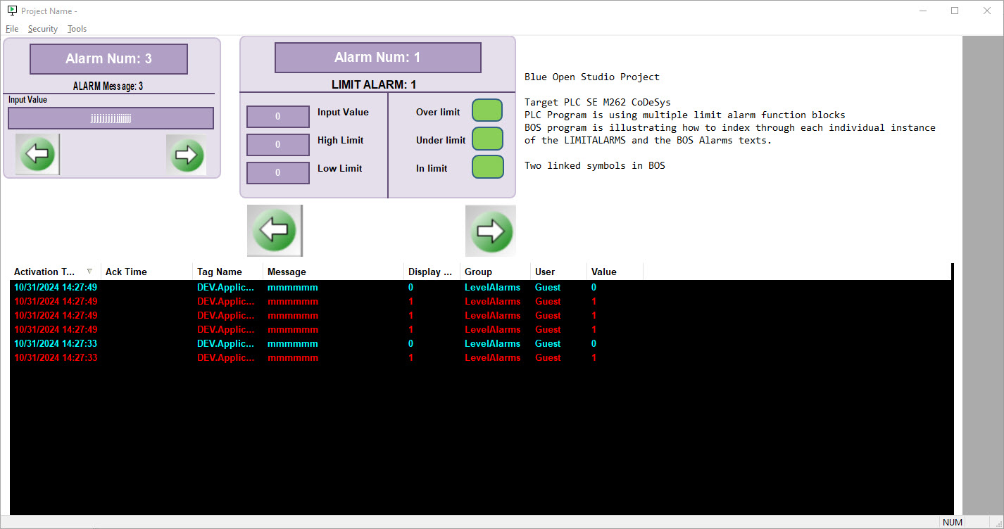 Blue Open Studio CoDeSys with Alarms example | Pro-face by Schneider ...